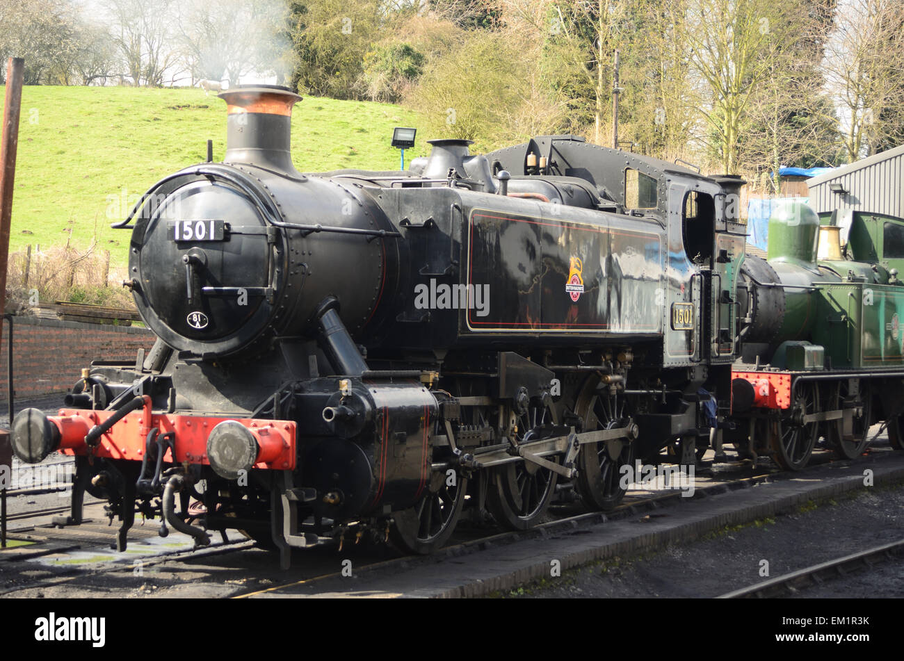 British Railways liveried Pannier Tank engine 1501 sits ready for ...