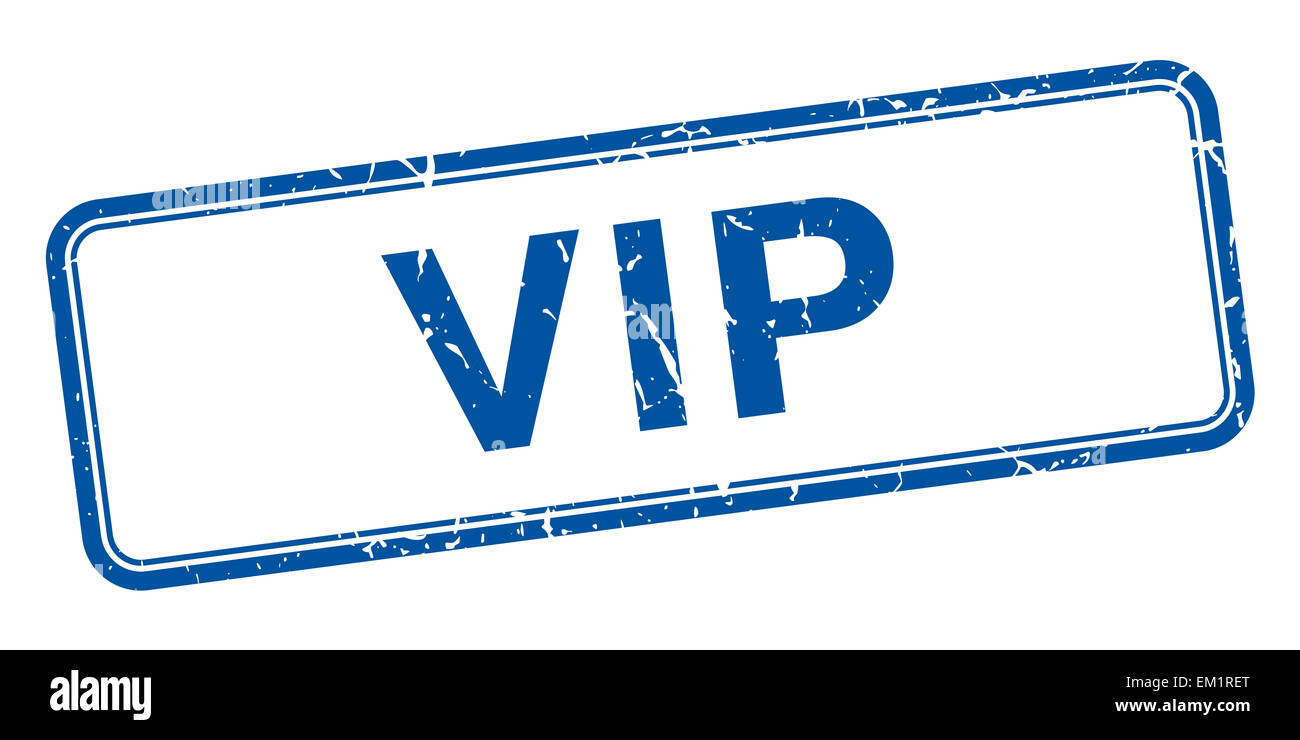 vip blue square grungy vintage isolated stamp Stock Photo - Alamy
