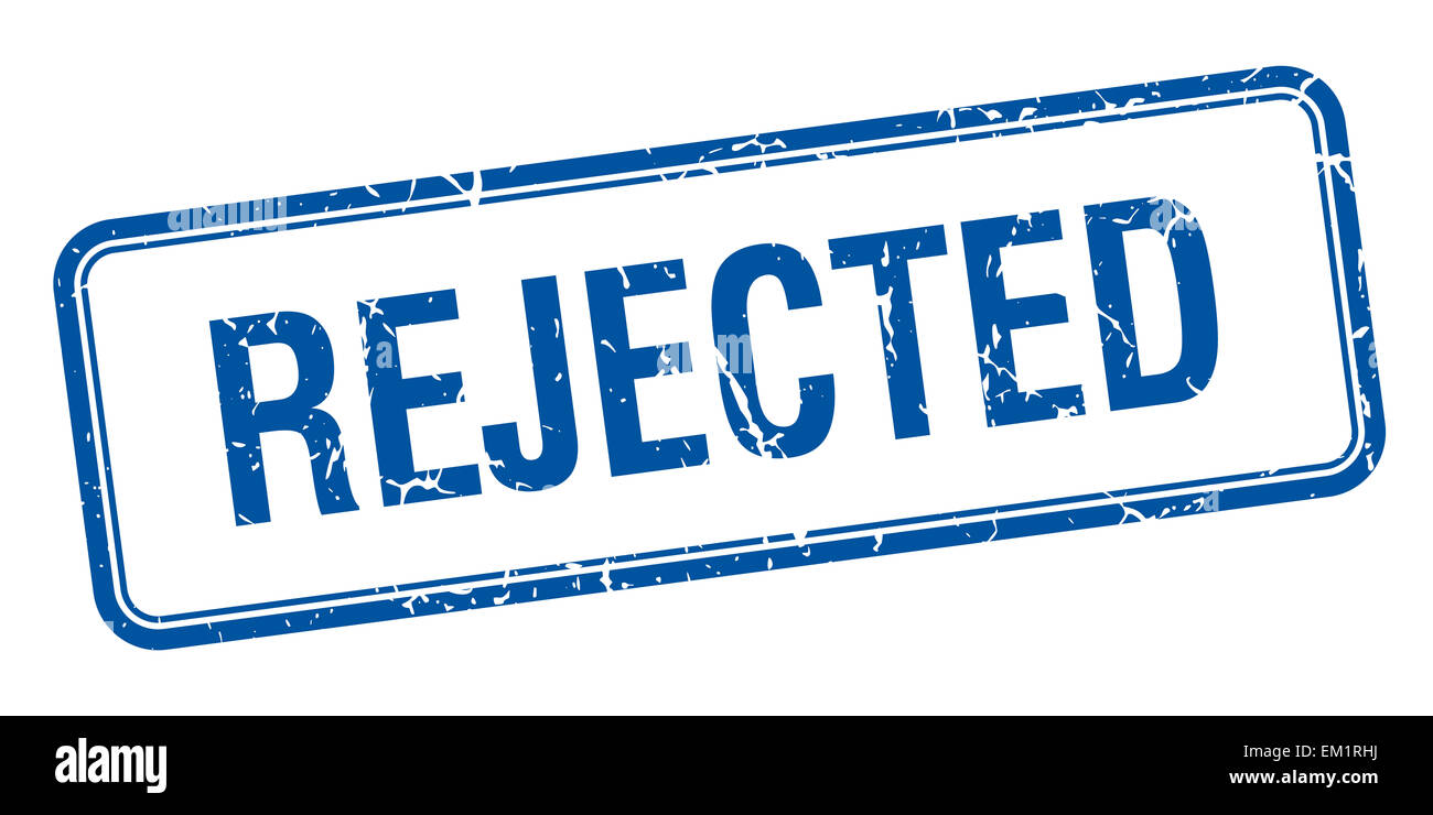 rejected blue square grungy vintage isolated stamp Stock Photo - Alamy