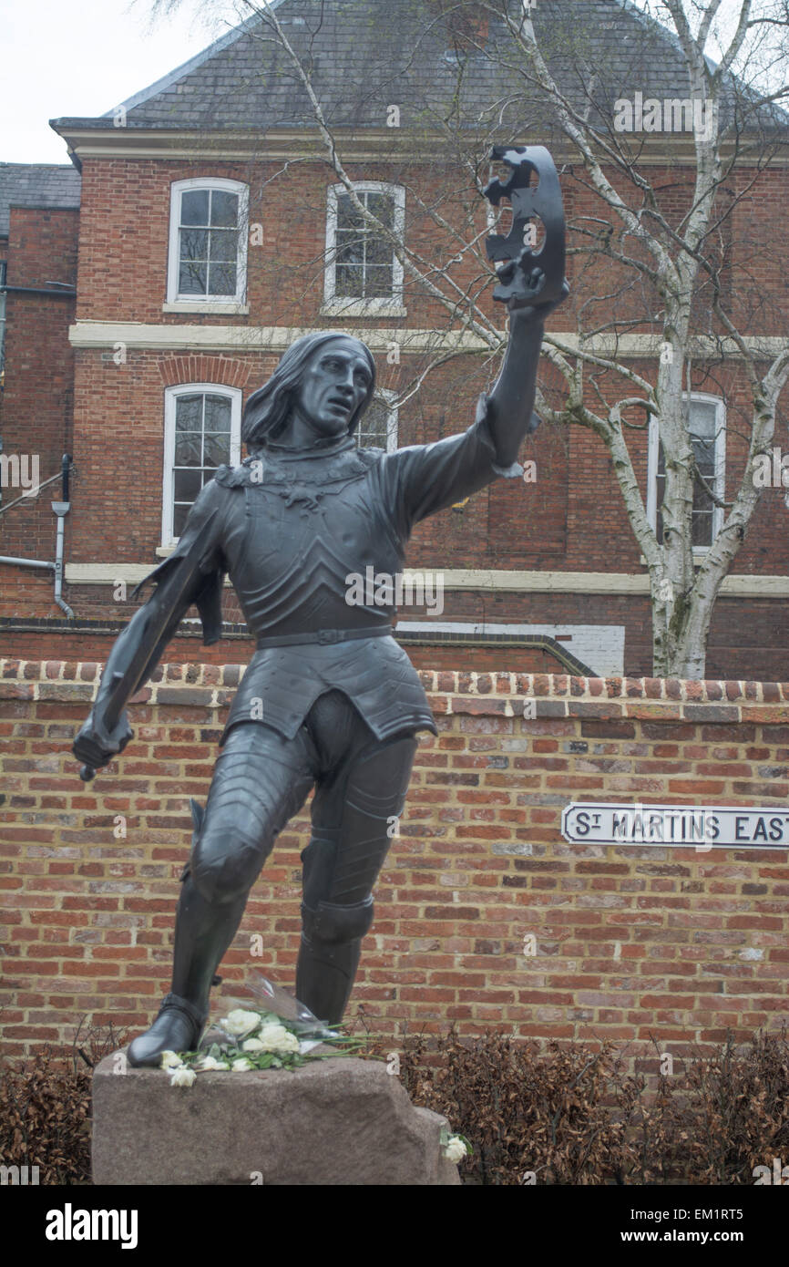 Statue of King Richard III, relocated to the cathedral gardens outside ...