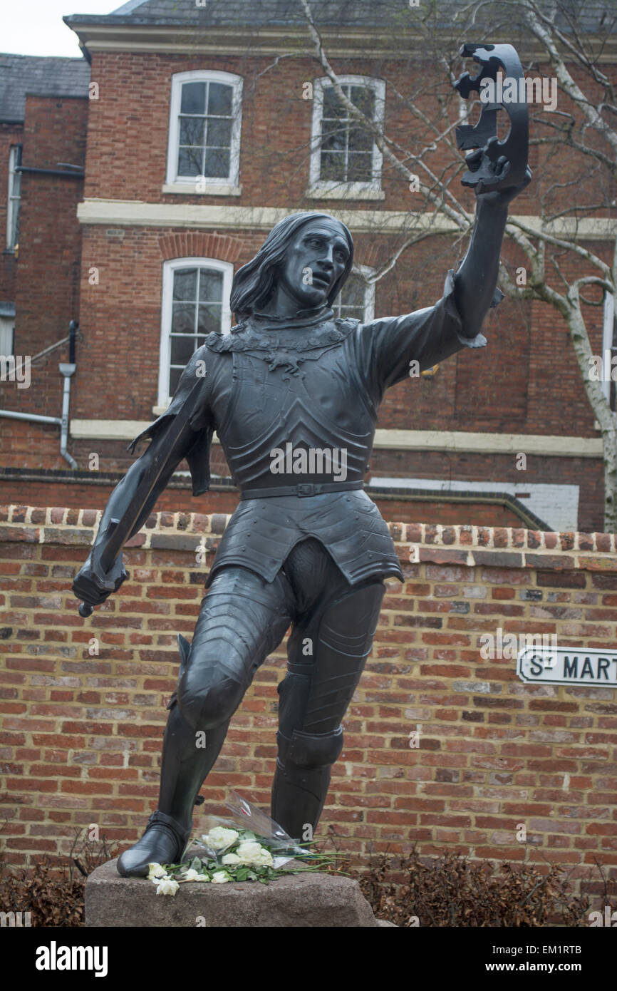 Statue of King Richard III, relocated to the cathedral gardens outside ...