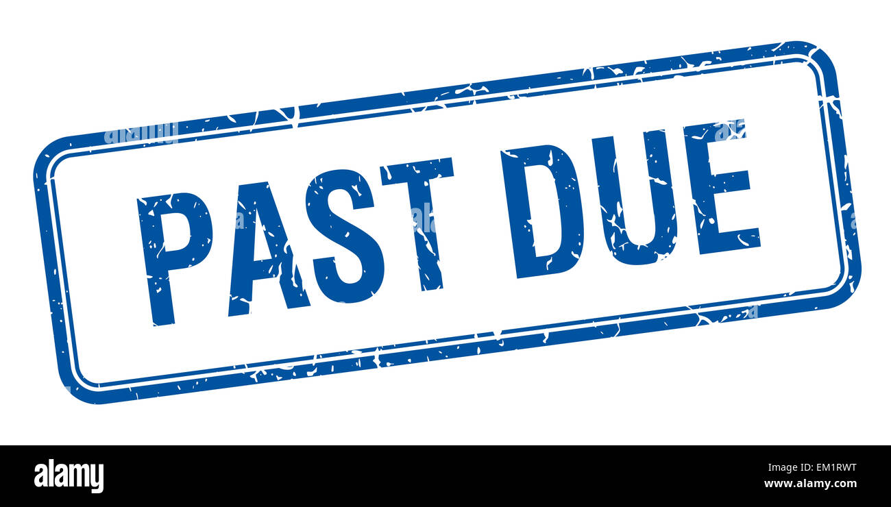past due blue square grungy vintage isolated stamp Stock Photo - Alamy