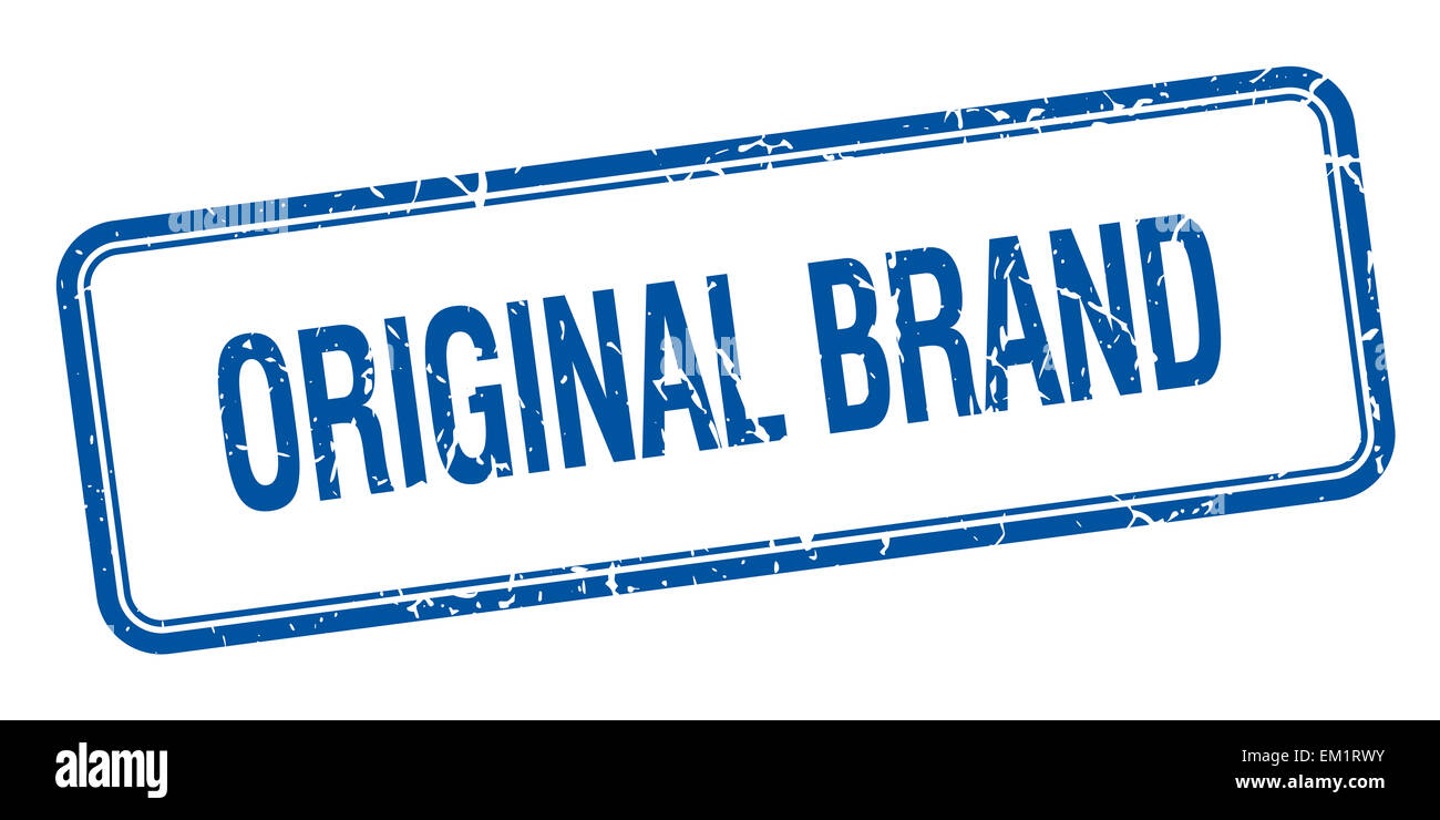 original brand blue square grungy vintage isolated stamp Stock Photo ...