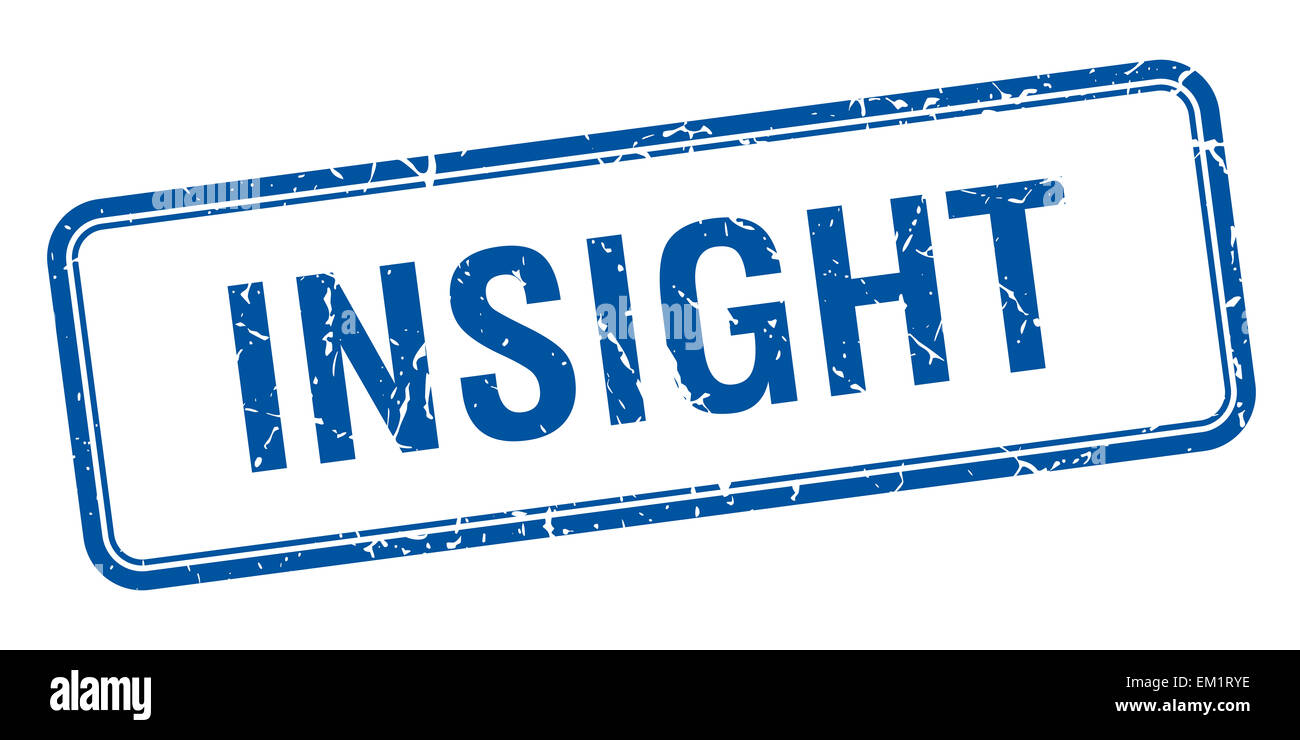 insight blue square grungy vintage isolated stamp Stock Photo - Alamy