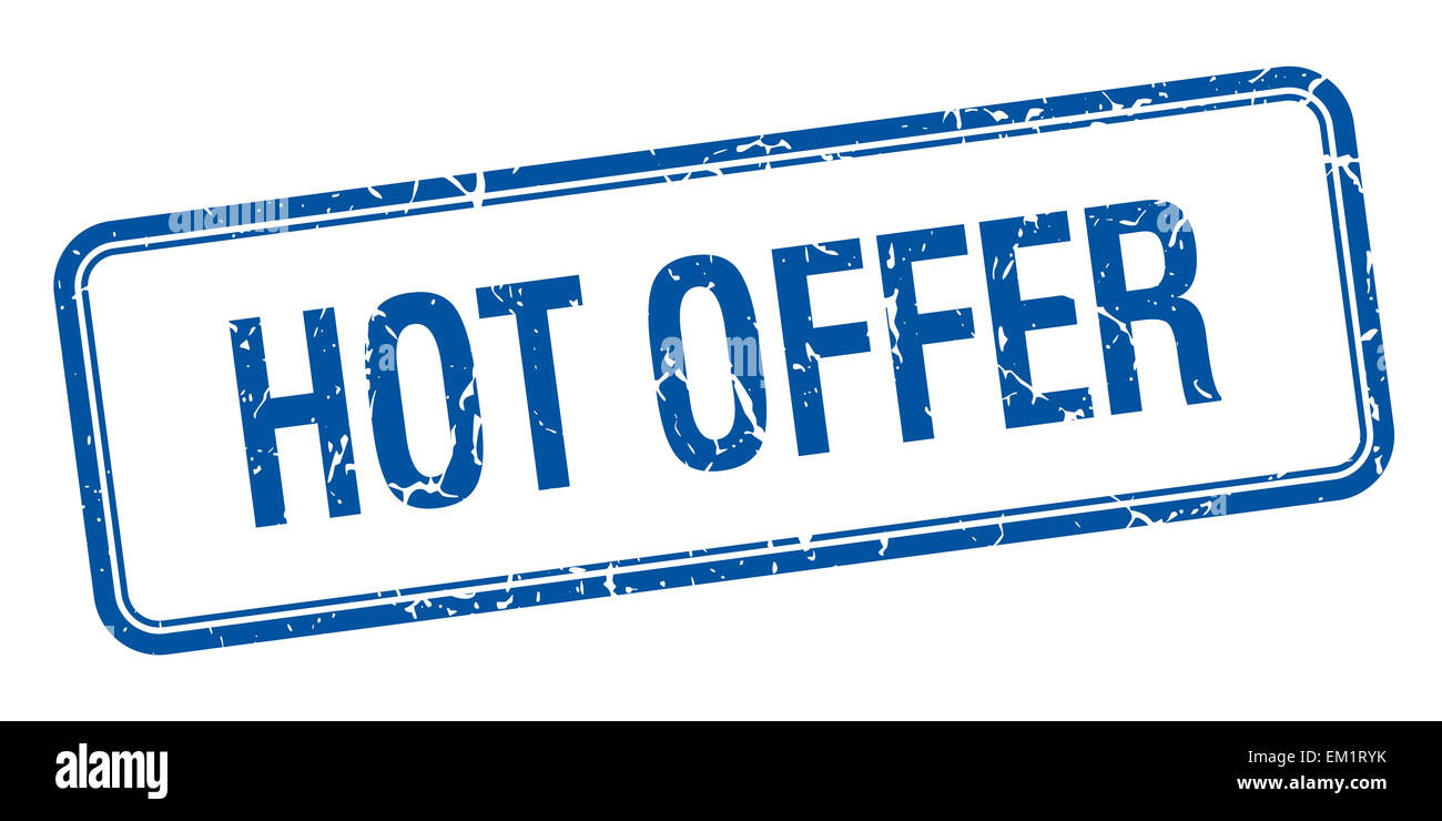 hot offer blue square grungy vintage isolated stamp Stock Photo - Alamy