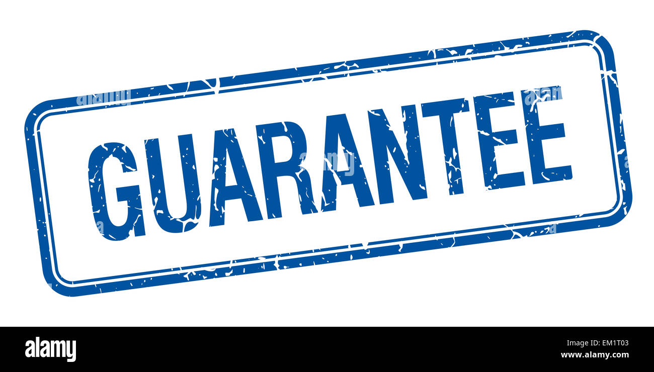 guarantee blue square grungy vintage isolated stamp Stock Photo - Alamy