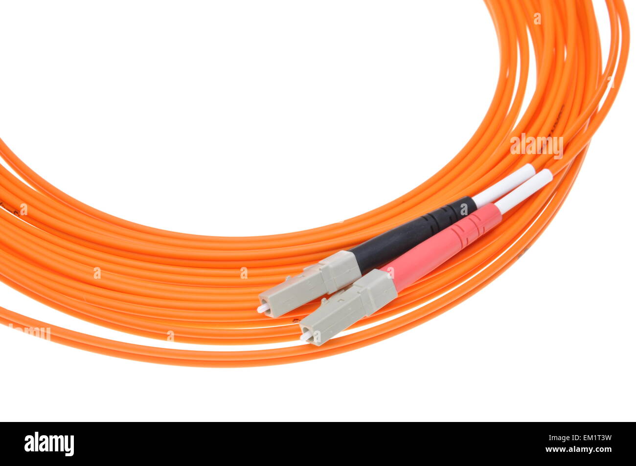 Fiber optic cables isolated on white background Stock Photo - Alamy