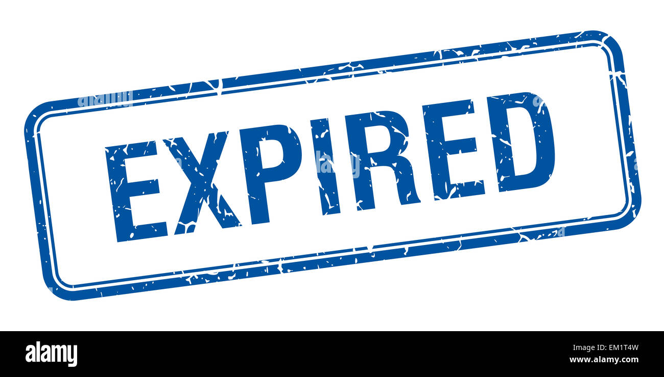 expired blue square grungy vintage isolated stamp Stock Photo - Alamy