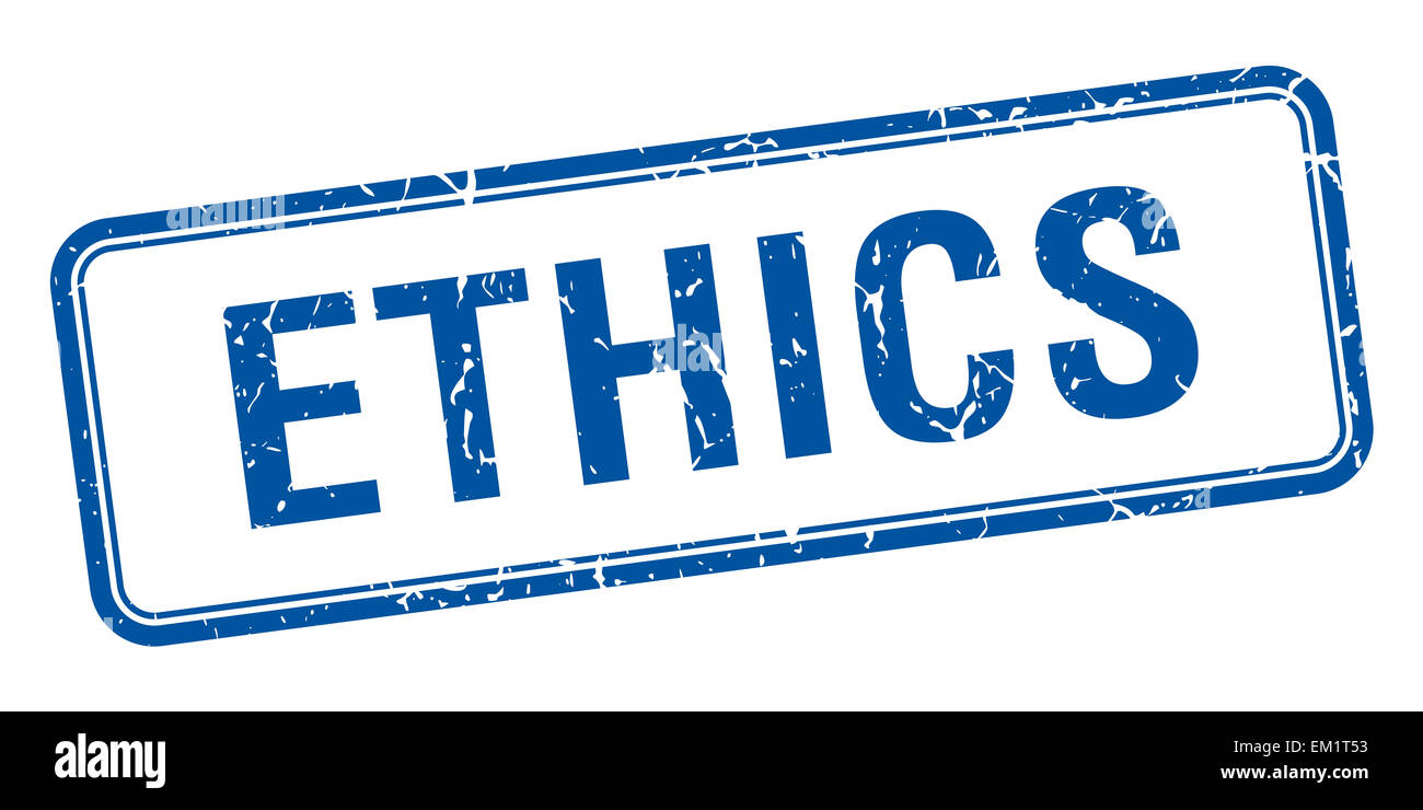 ethics blue square grungy vintage isolated stamp Stock Photo - Alamy