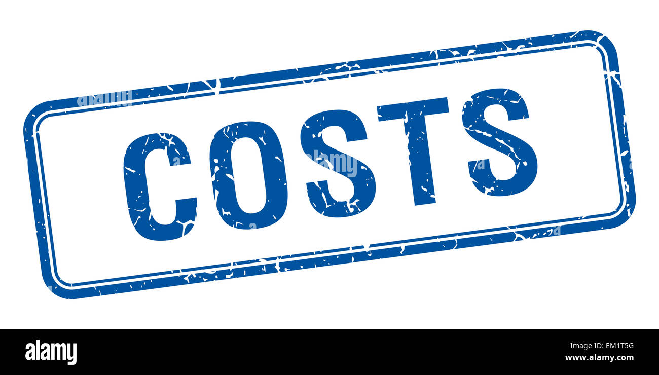 costs blue square grungy vintage isolated stamp Stock Photo - Alamy