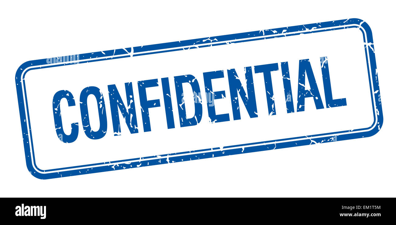 confidential blue square grungy vintage isolated stamp Stock Photo - Alamy