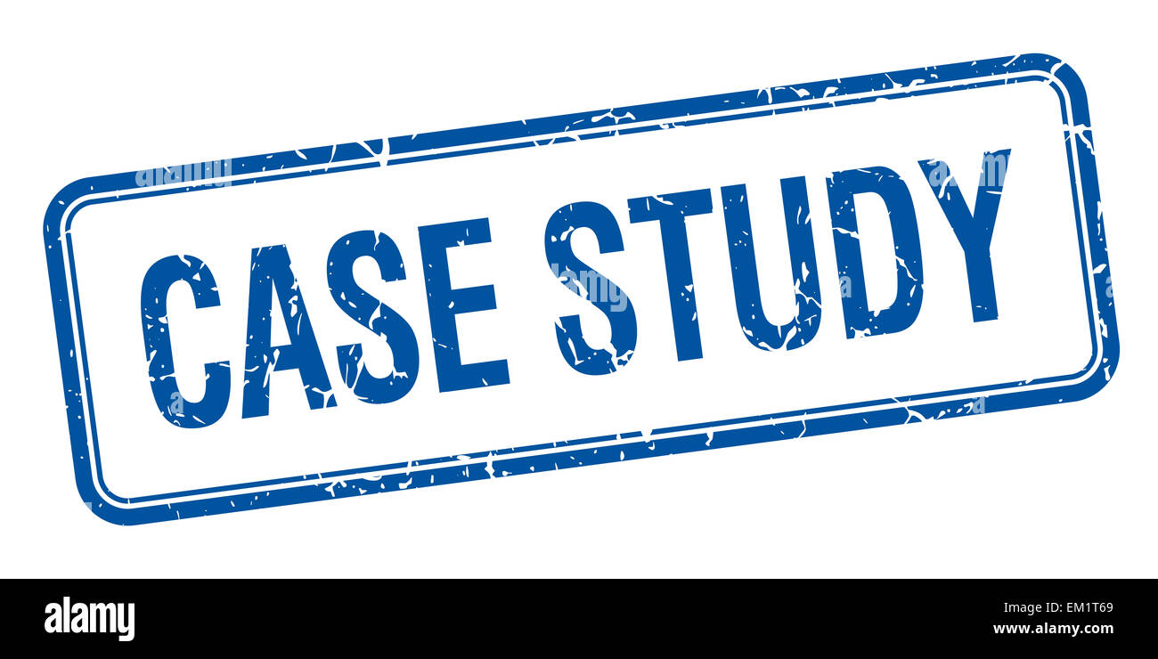 case study blue square grungy vintage isolated stamp Stock Photo - Alamy