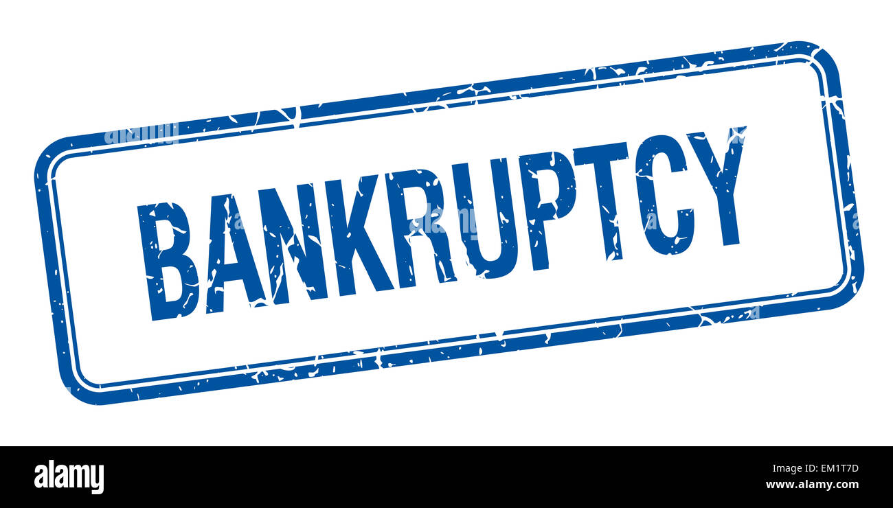 bankruptcy blue square grungy vintage isolated stamp Stock Photo - Alamy