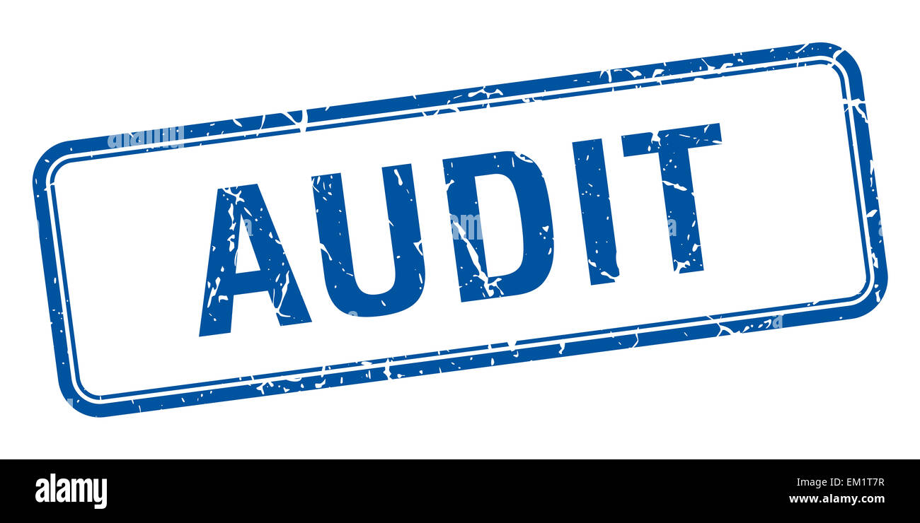 audit blue square grungy vintage isolated stamp Stock Photo - Alamy