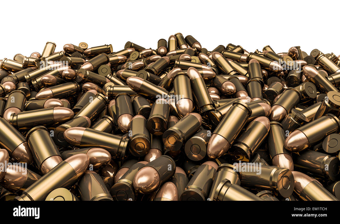 3D render of 9 mm bullets Stock Photo - Alamy