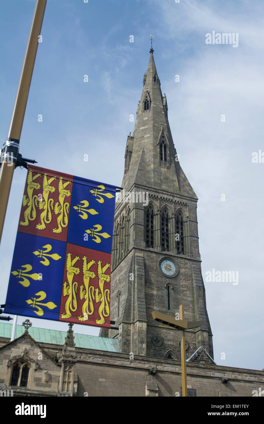 English Royal Standard Royalty Flag of England outside Leicester ...