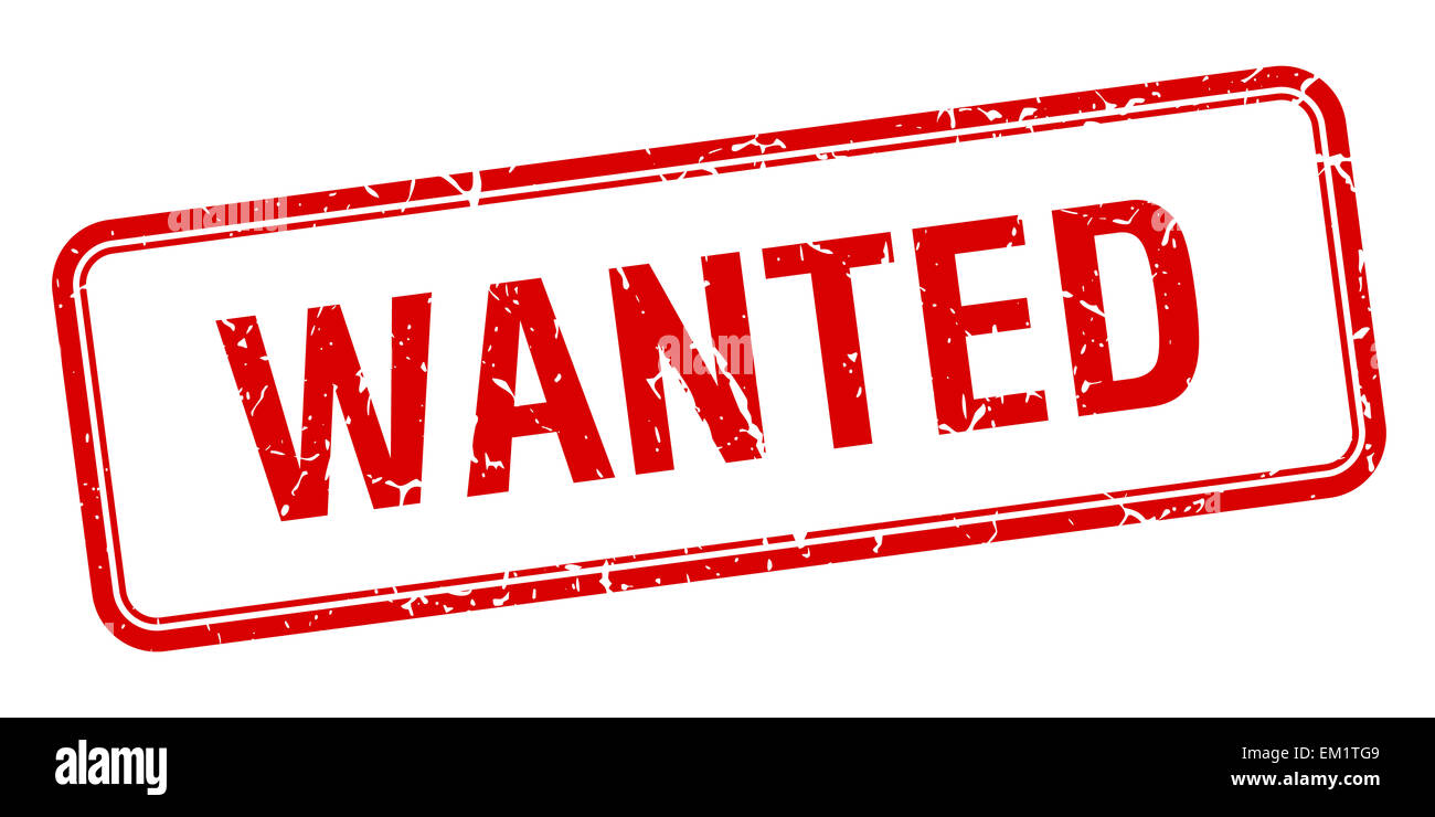 wanted red square grungy vintage isolated stamp Stock Photo - Alamy