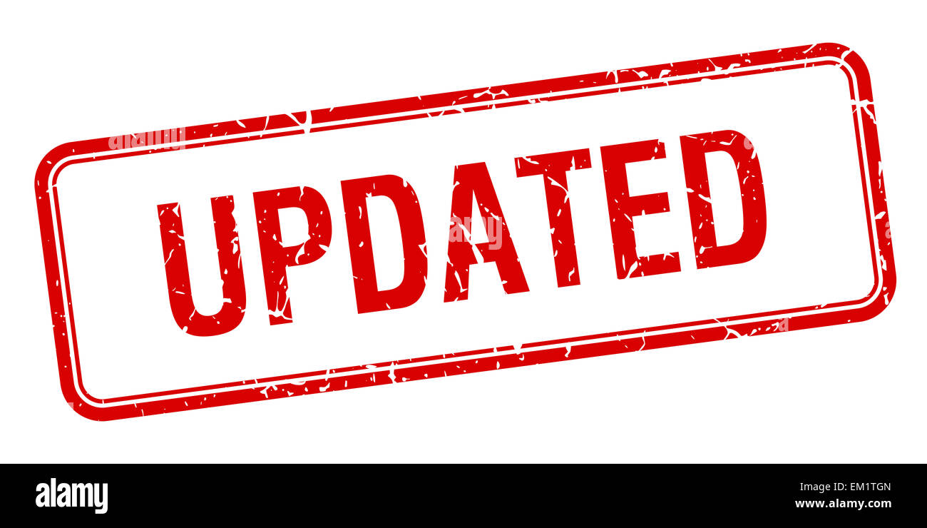 updated red square grungy vintage isolated stamp Stock Photo - Alamy