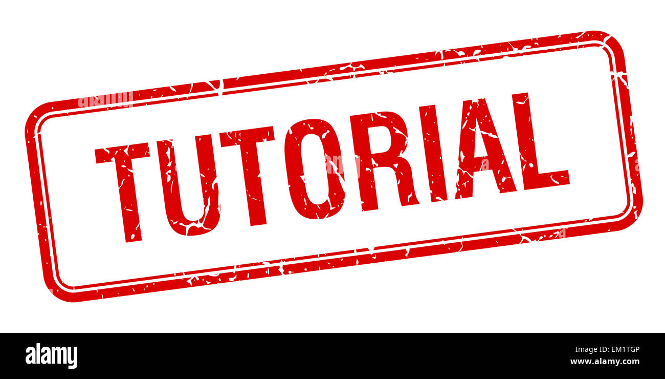 tutorial red square grungy vintage isolated stamp Stock Photo - Alamy