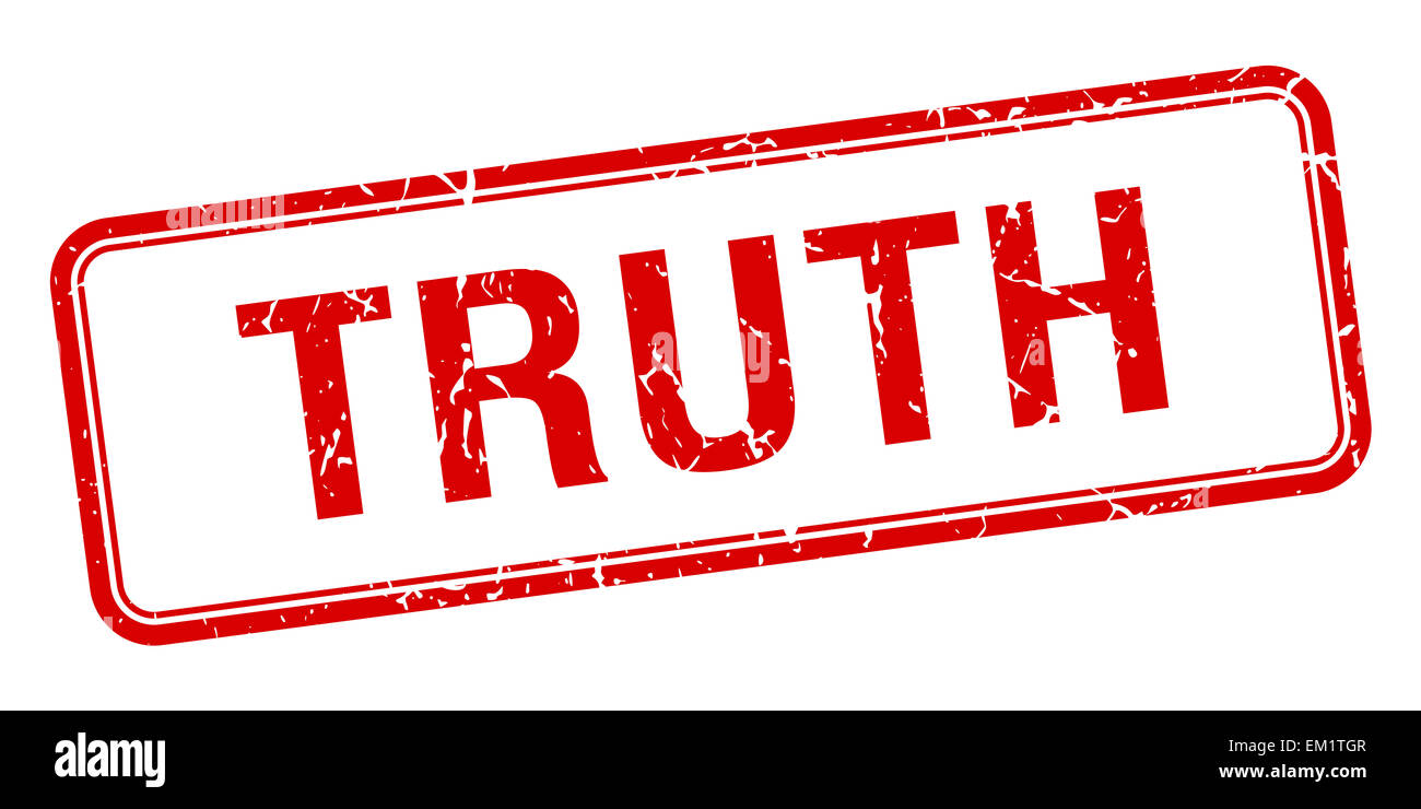 truth red square grungy vintage isolated stamp Stock Photo - Alamy