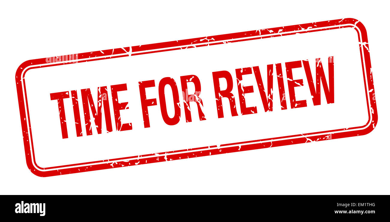 time for review red square grungy vintage isolated stamp Stock Photo ...