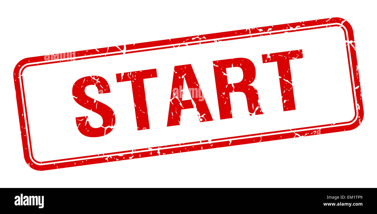 start red square grungy vintage isolated stamp Stock Photo - Alamy