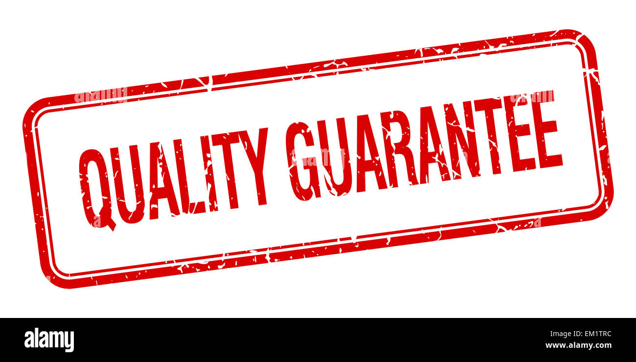 quality guarantee red square grungy vintage isolated stamp Stock Photo ...
