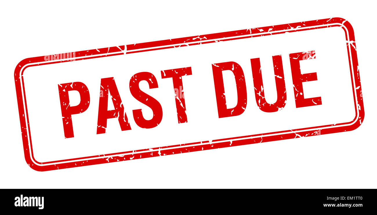 past due red square grungy vintage isolated stamp Stock Photo - Alamy