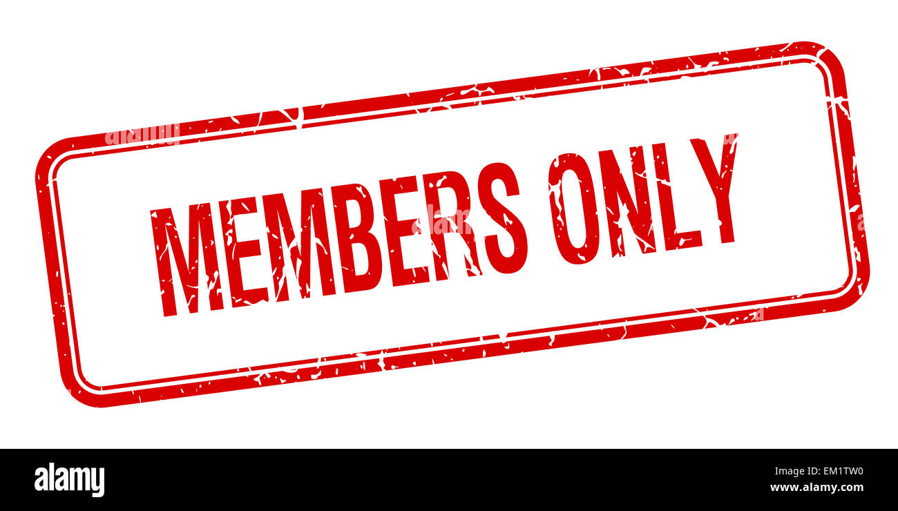 members only red square grungy vintage isolated stamp Stock Photo - Alamy