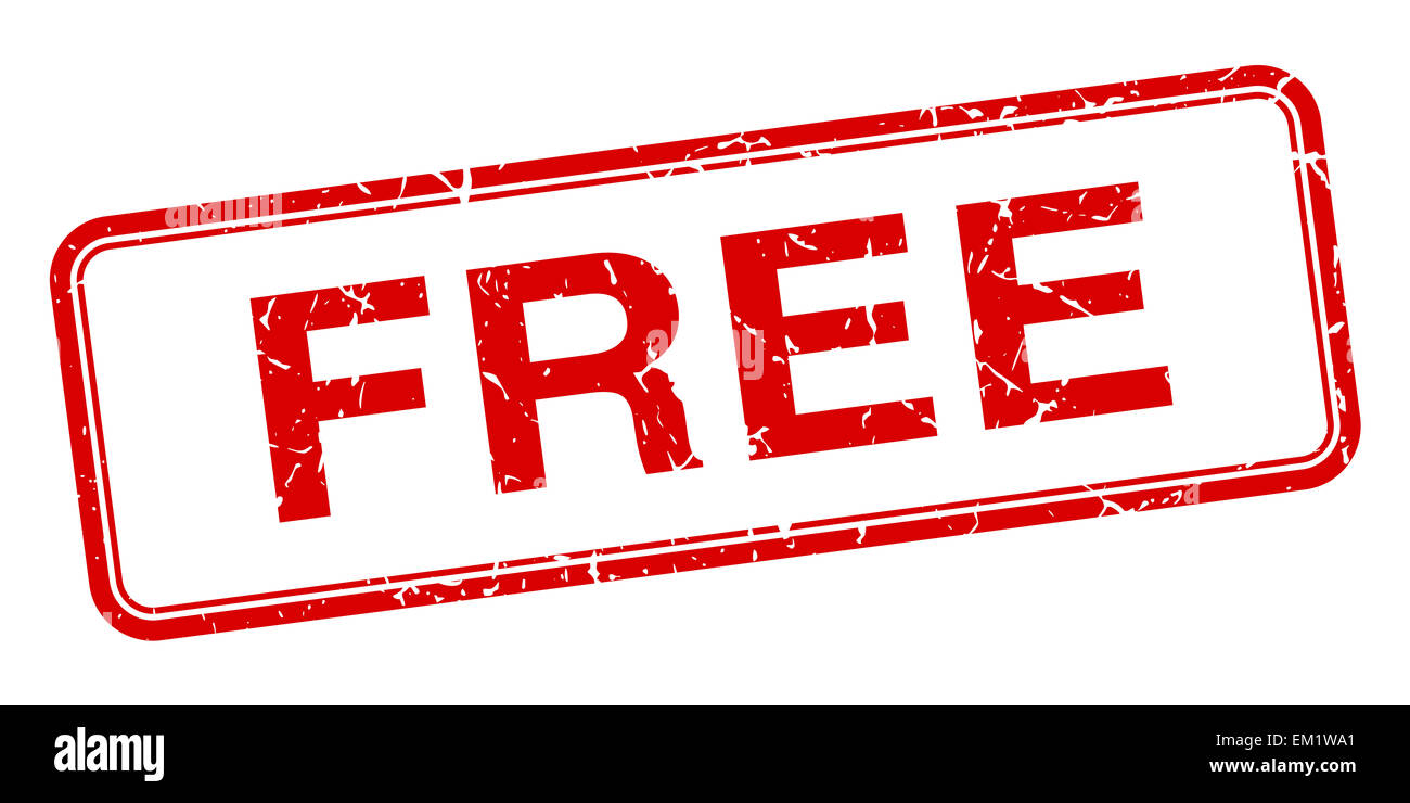 free red square grungy vintage isolated stamp Stock Photo - Alamy