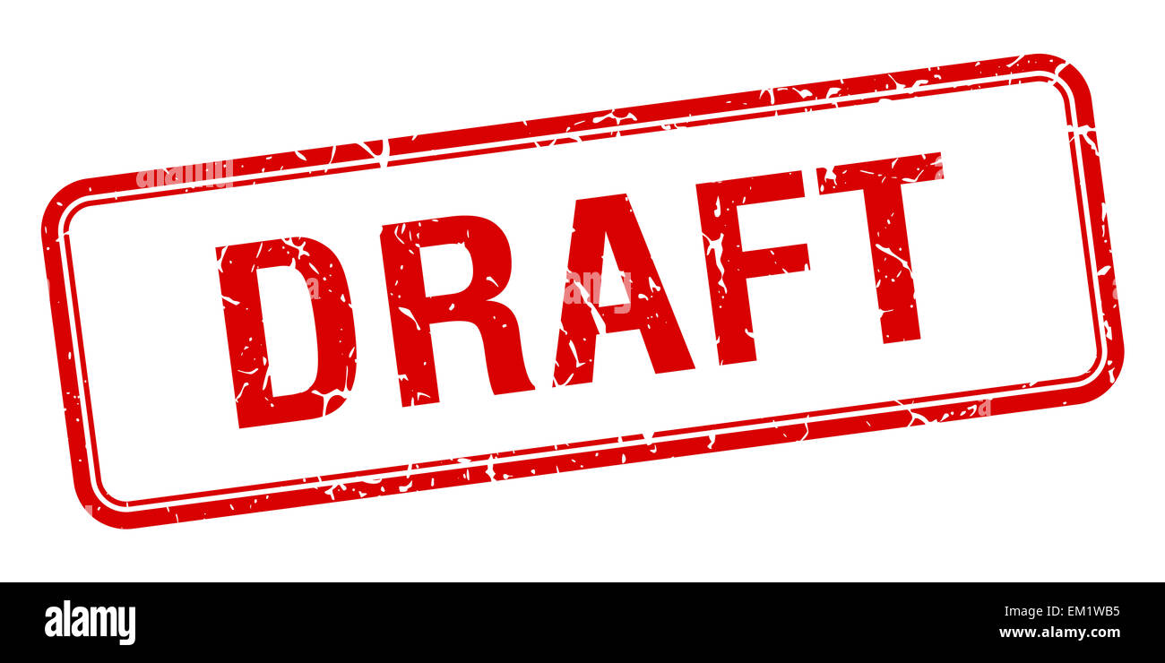 draft red square grungy vintage isolated stamp Stock Photo - Alamy