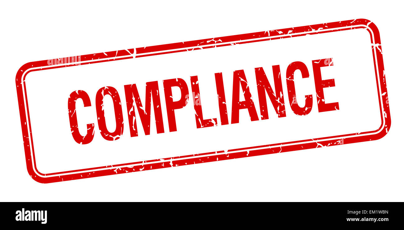 compliance red square grungy vintage isolated stamp Stock Photo - Alamy