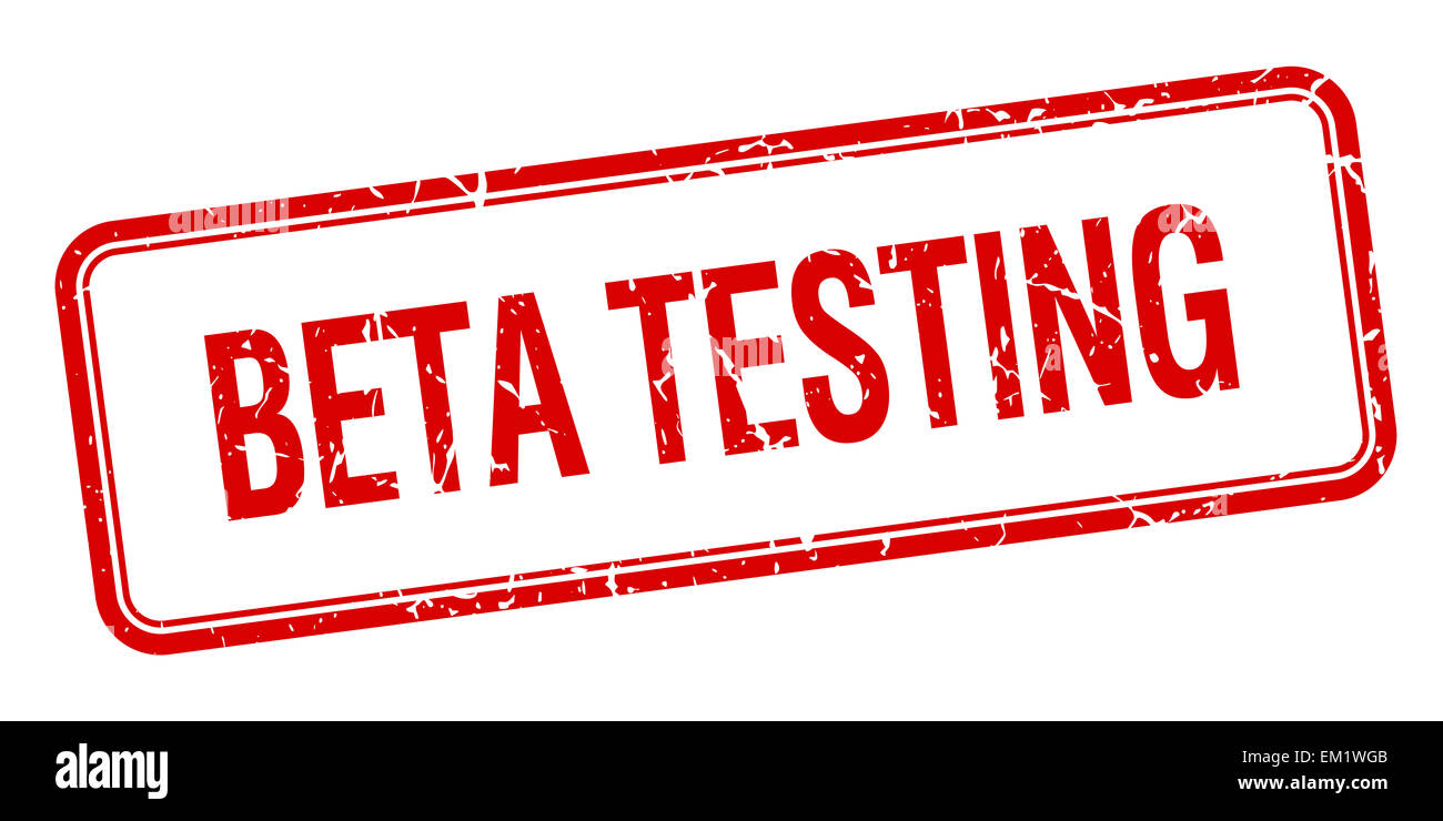 beta testing red square grungy vintage isolated stamp Stock Photo - Alamy