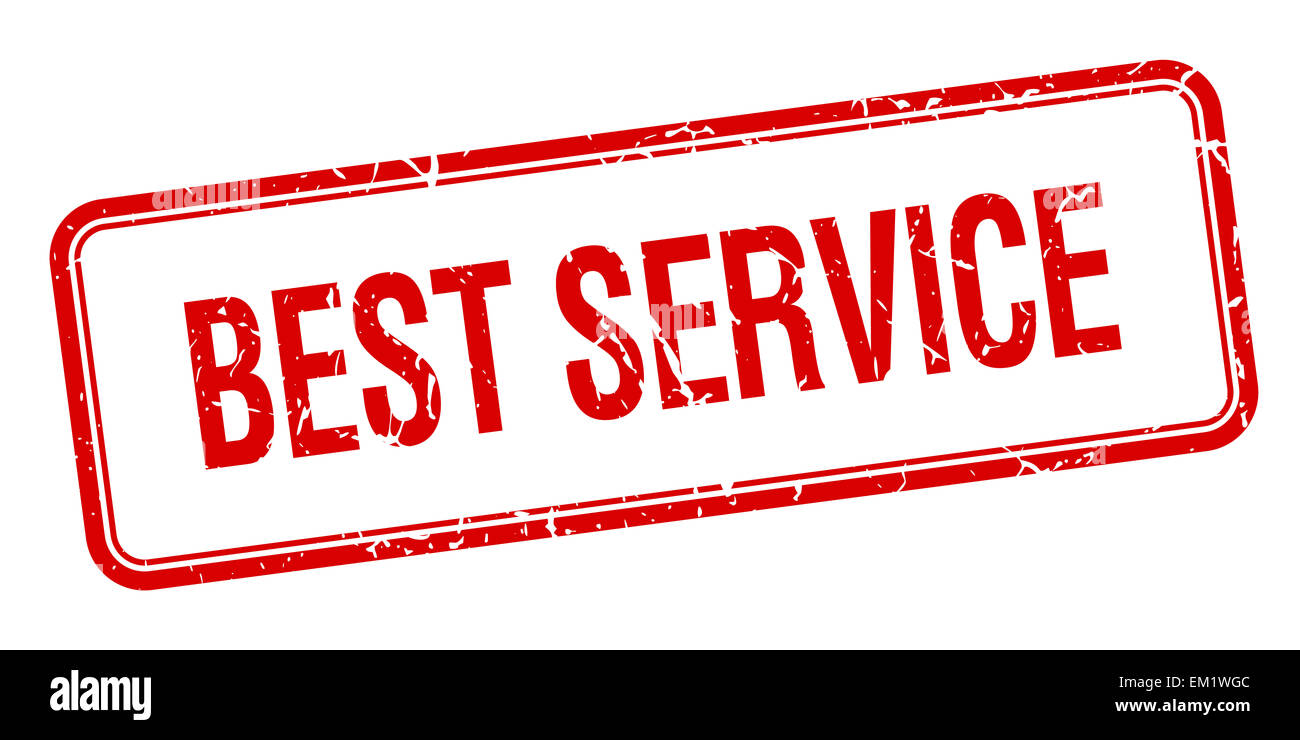 best service red square grungy vintage isolated stamp Stock Photo - Alamy