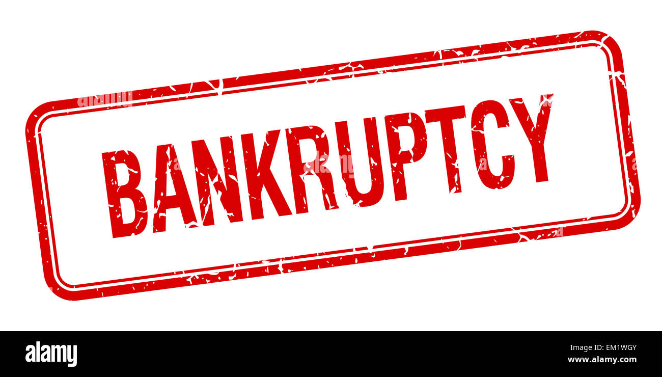 bankruptcy red square grungy vintage isolated stamp Stock Photo - Alamy