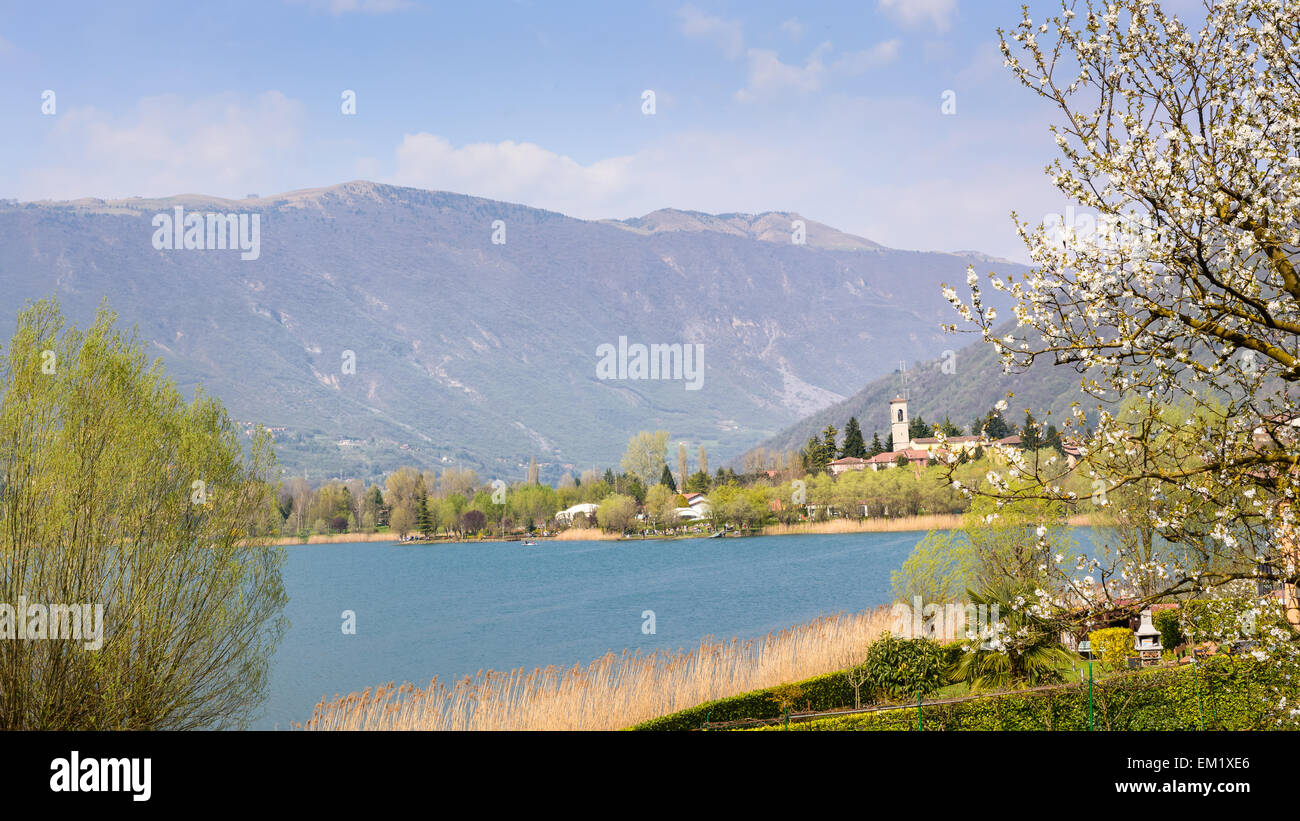 Pictured a panorama of Endine Lake during the day Stock Photo - Alamy
