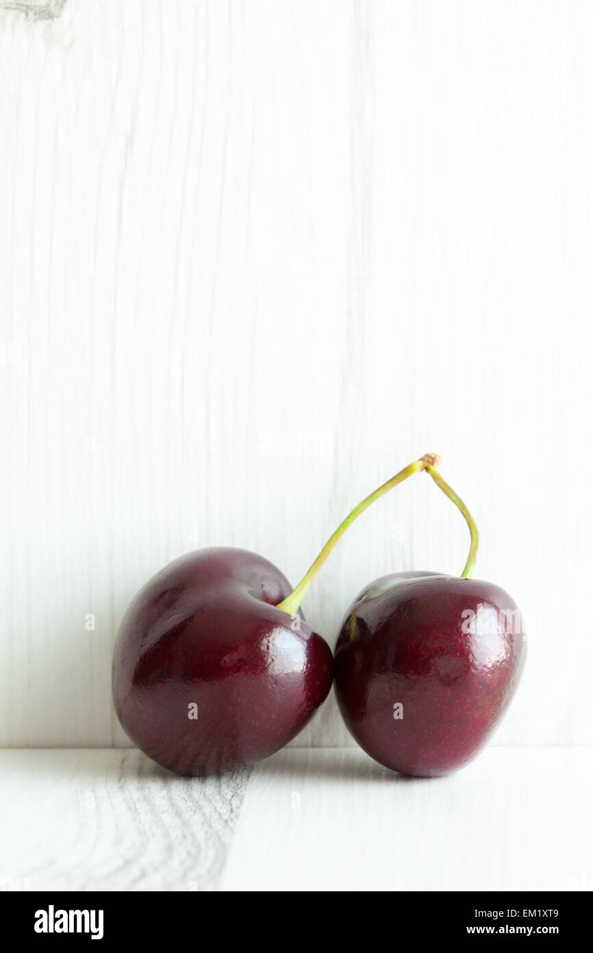 Two cherries close up hi-res stock photography and images - Alamy