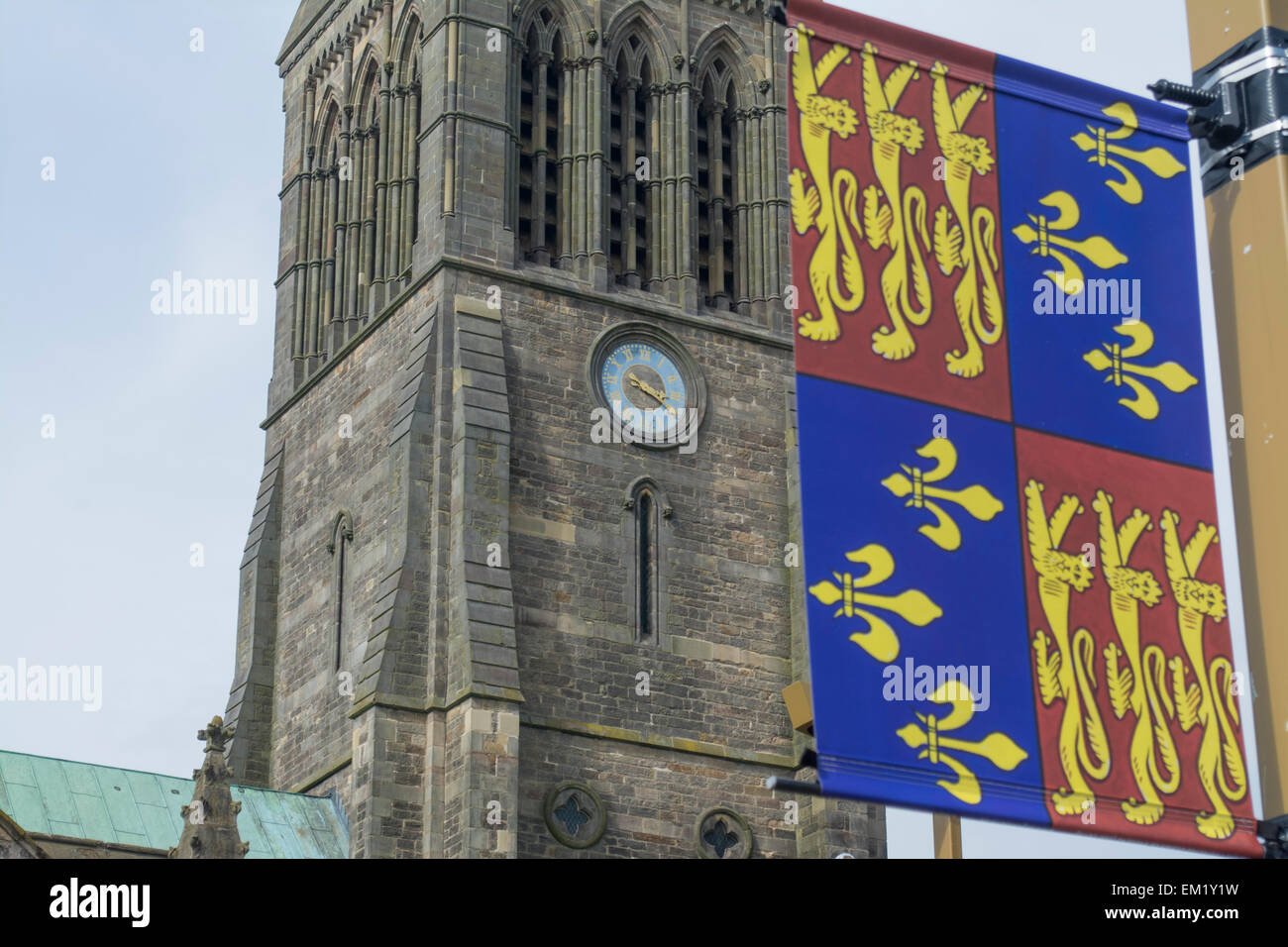 English Royal Standard Royalty Flag of England outside Leicester ...