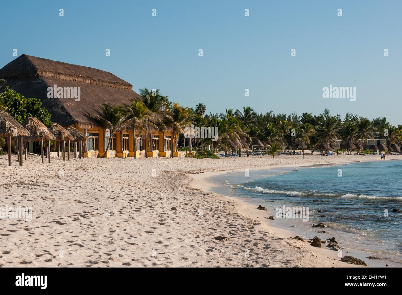 Oceanside shot of Mexico's Maya Riviera on the Caribbean Sea Stock ...