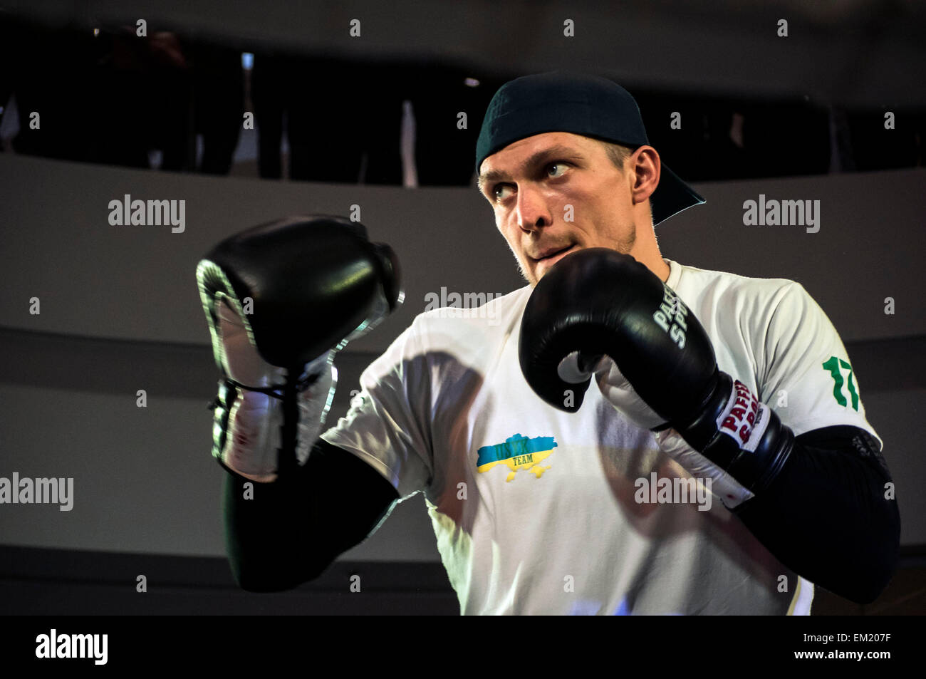 Kiev, Ukraine. 15th April, 2015. Was opened on training Aleksandr Usyk ...
