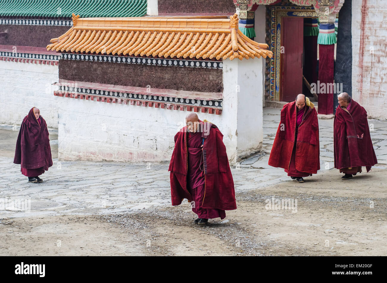 The old monks of Labrang Monastery; Tibet, China Stock Photo - Alamy