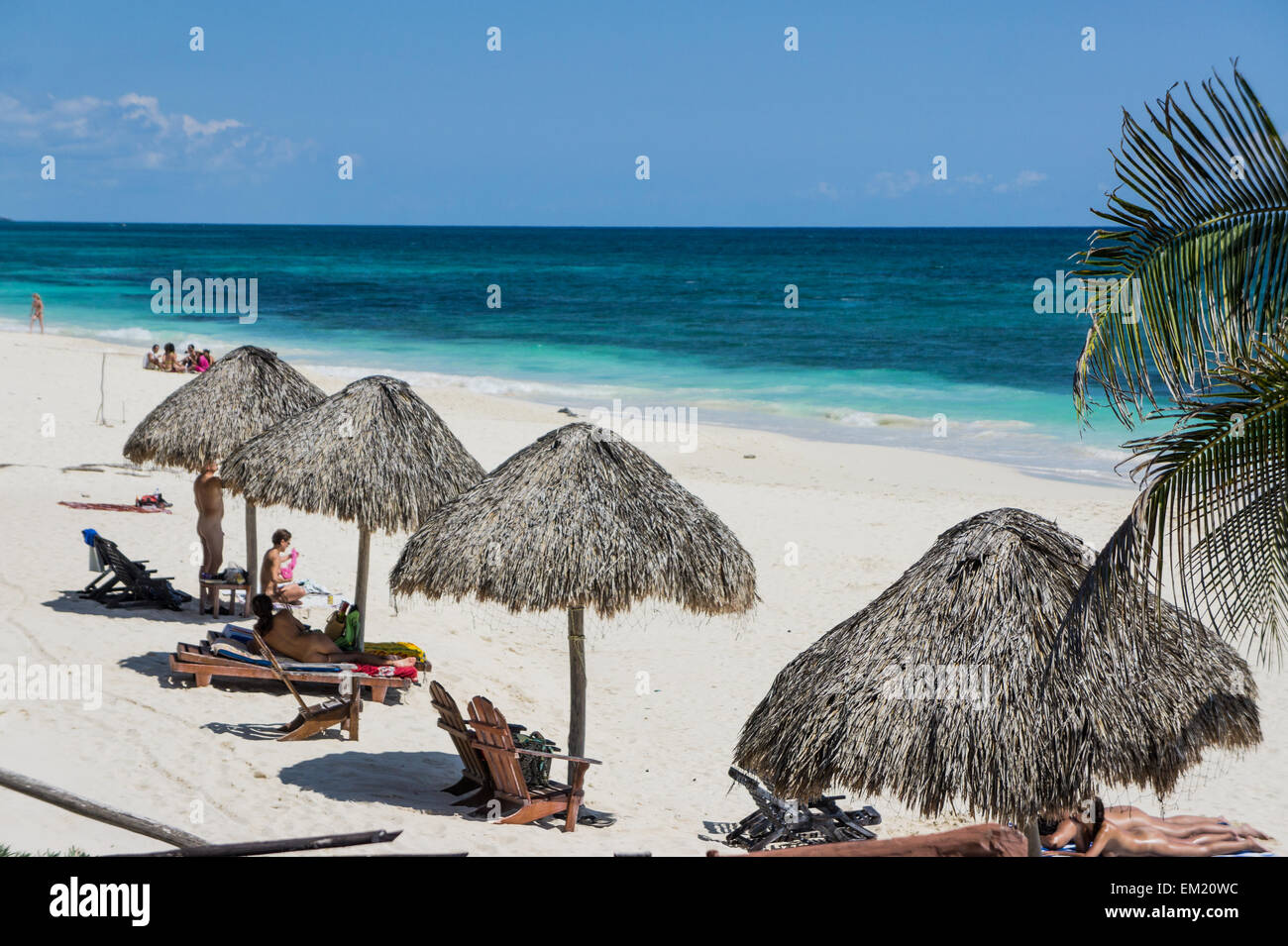 Oceanside shot of Mexico's Maya Riviera on the Caribbean Sea Stock ...
