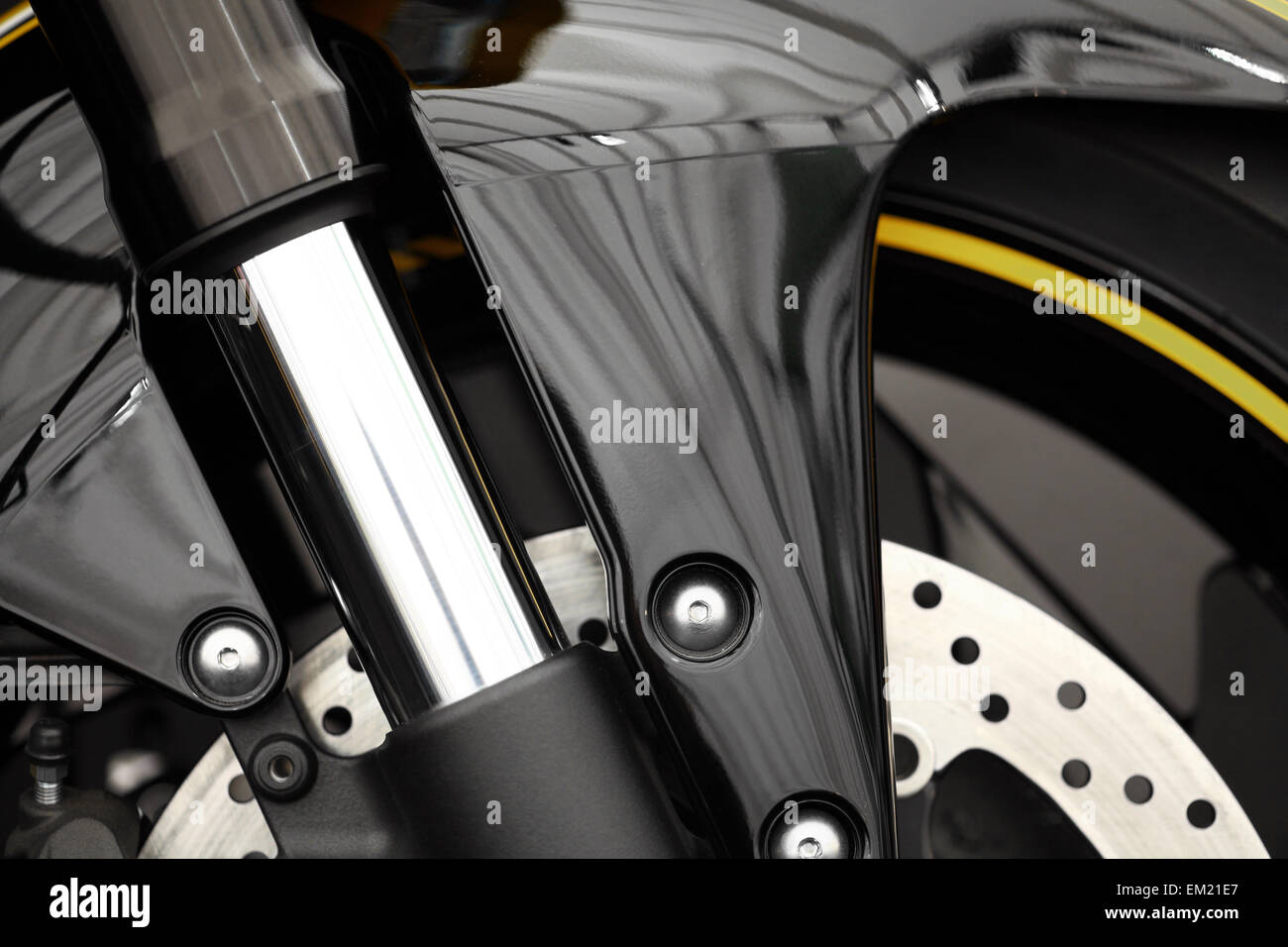 Color detail of the front suspension of a motorcycle Stock Photo - Alamy