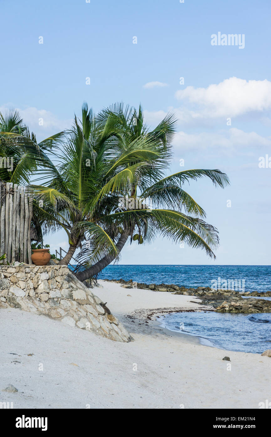 Oceanside shot of Mexico's Maya Riviera on the Caribbean Sea Stock ...