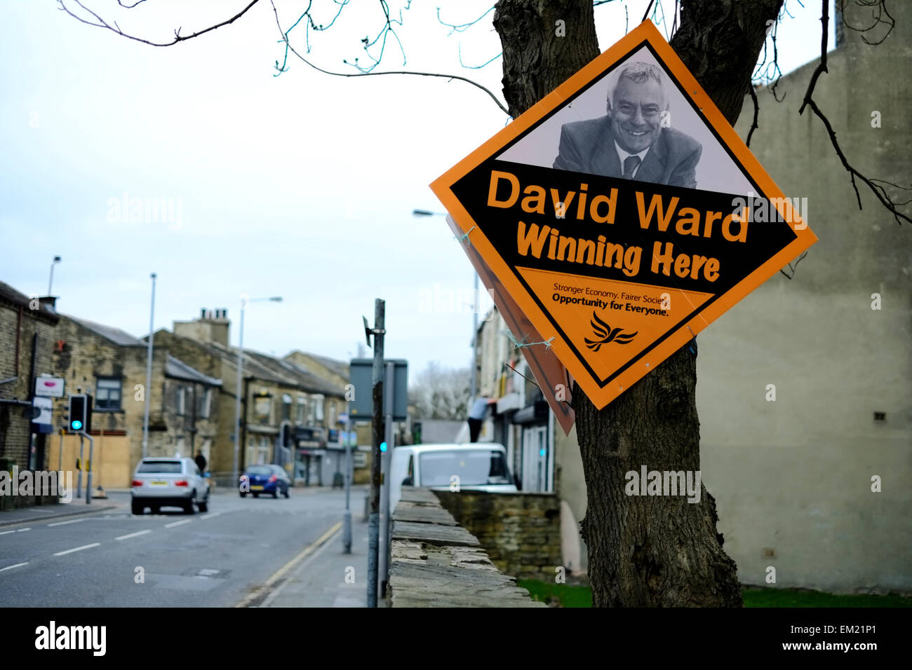 Bradford, UK. 15th April, 2015. Election posters on display in Bradford ...