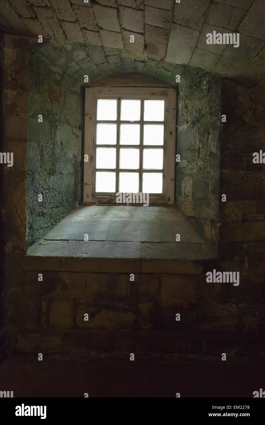 A Wood Framed Window With A Large Windowsill; Argyll Scotland Stock ...