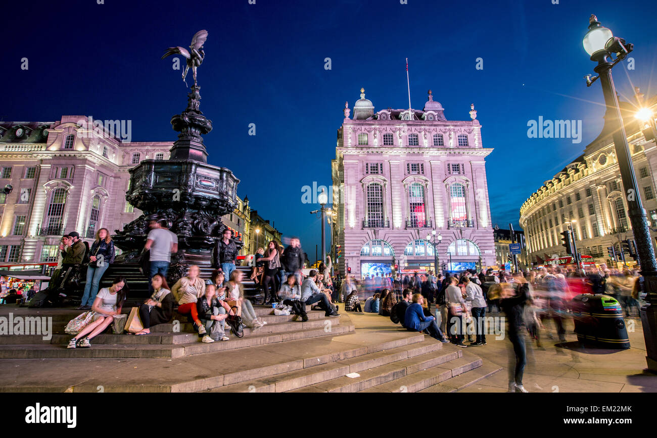 Piccadilly Circus at Night London UK Stock Photo - Alamy