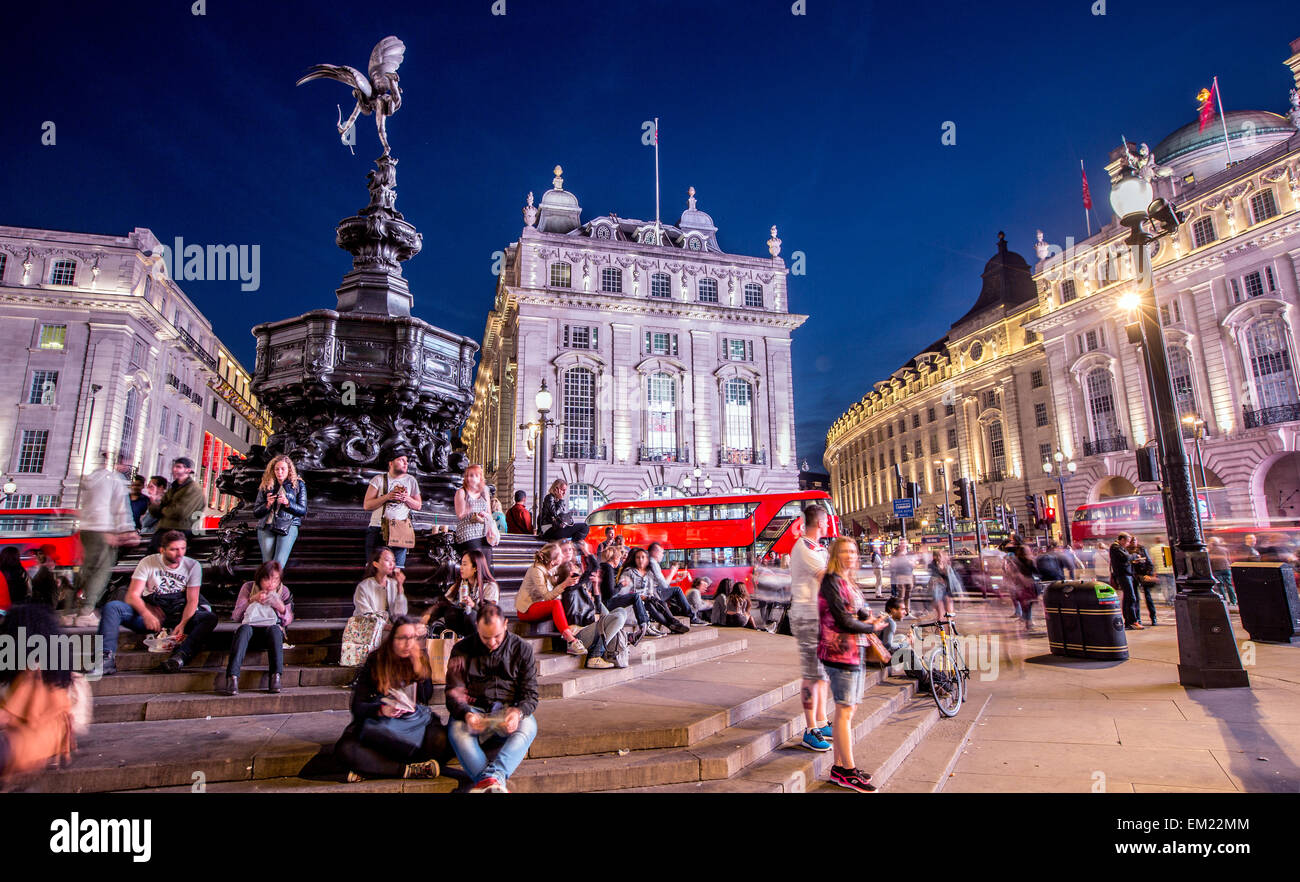 Piccadilly Circus at Night London UK Stock Photo - Alamy