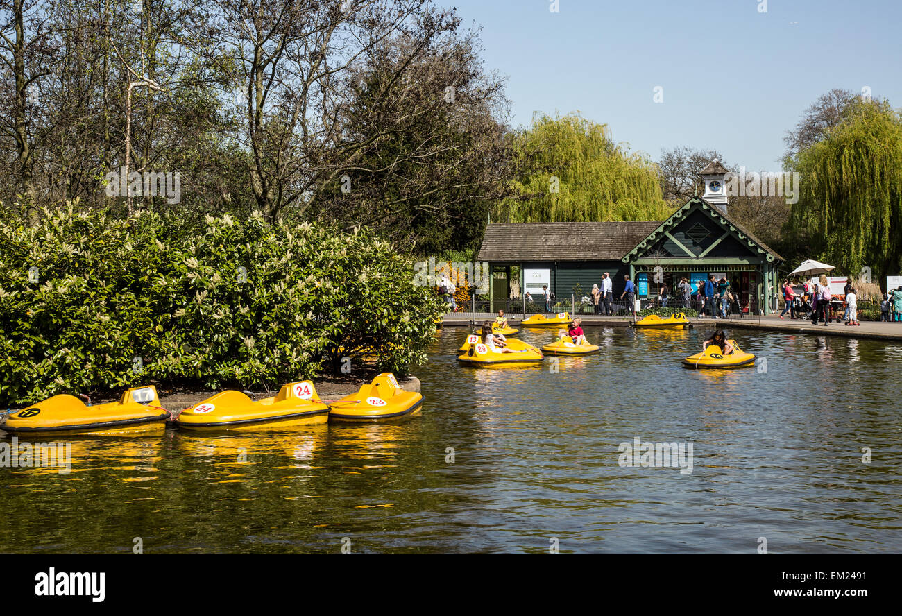 People Sitting by The Boating Lake Regents Park London UK Stock Photo ...