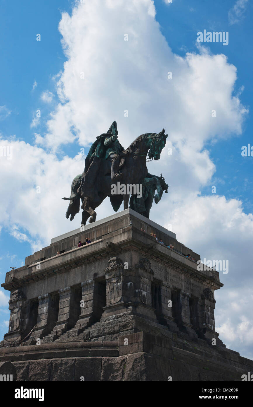 Statue Of Emperor William I At The Deutsches Eck; Koblenz Rhineland ...